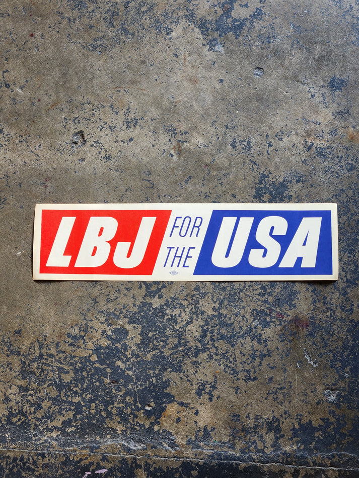 1964 LBJ Bumper Sticker with Union Label – The Hidden South