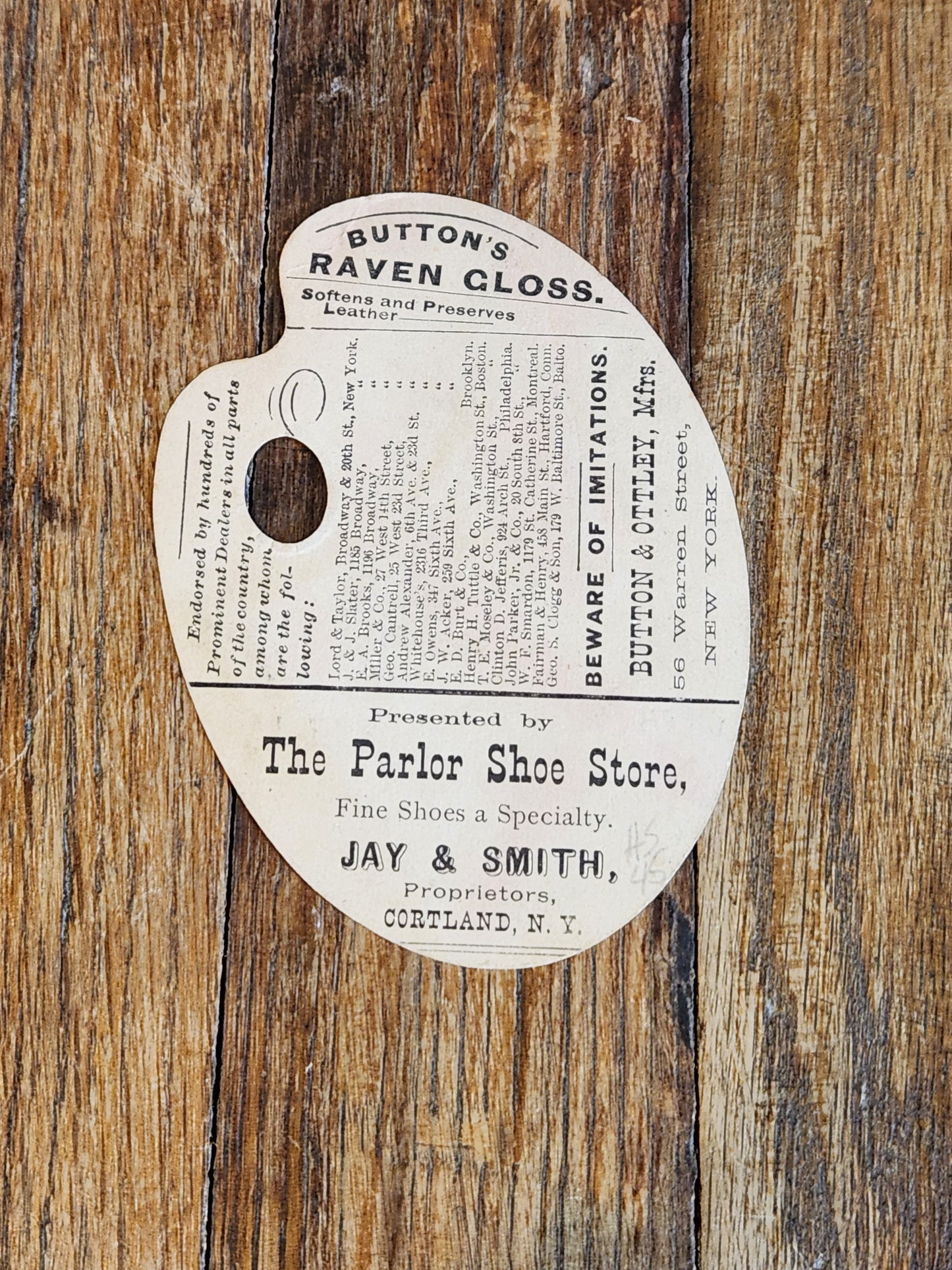 Victorian Button’s Raven Gloss Shoe Dressing Die-Cut Trade Card Sailin ...