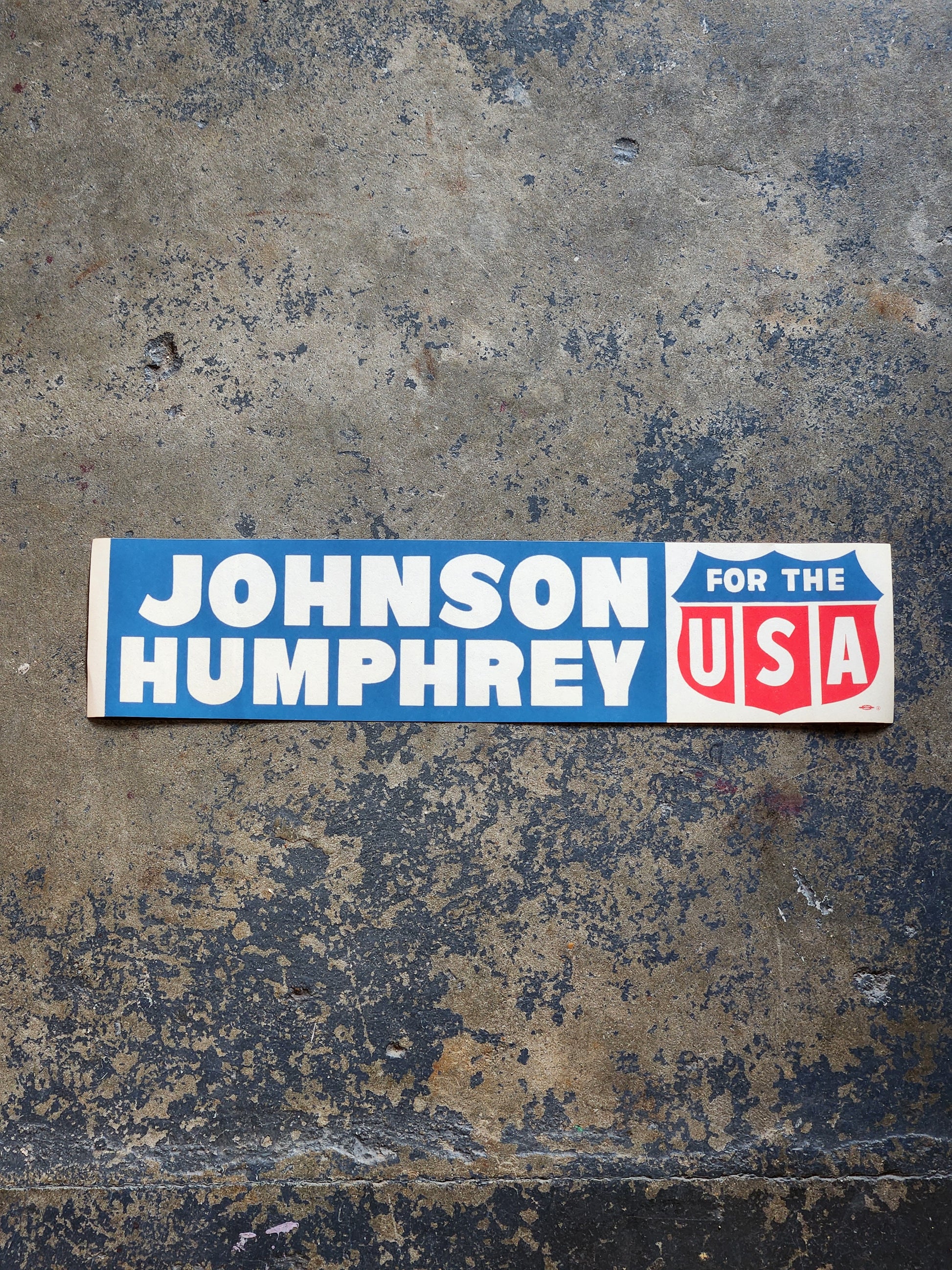 1964 Johnson–Humphrey (Shield Emblem) Bumper Sticker – The Hidden South